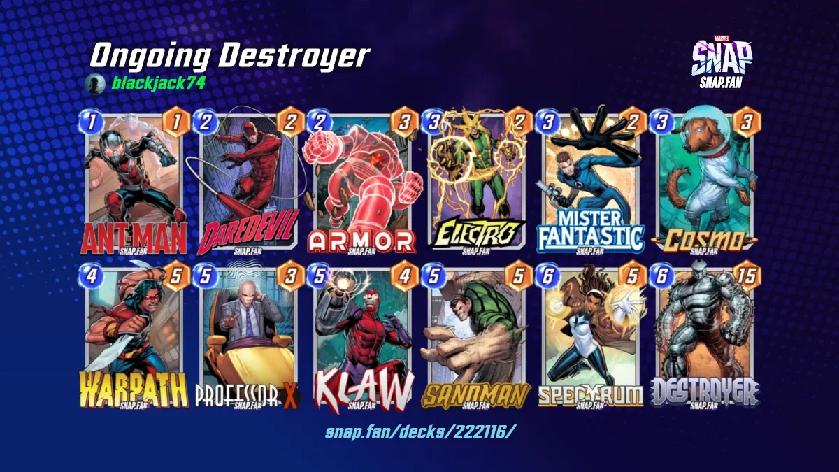Ongoing Destroyer by blackjack74 - Marvel Snap Decks - snap.fan
