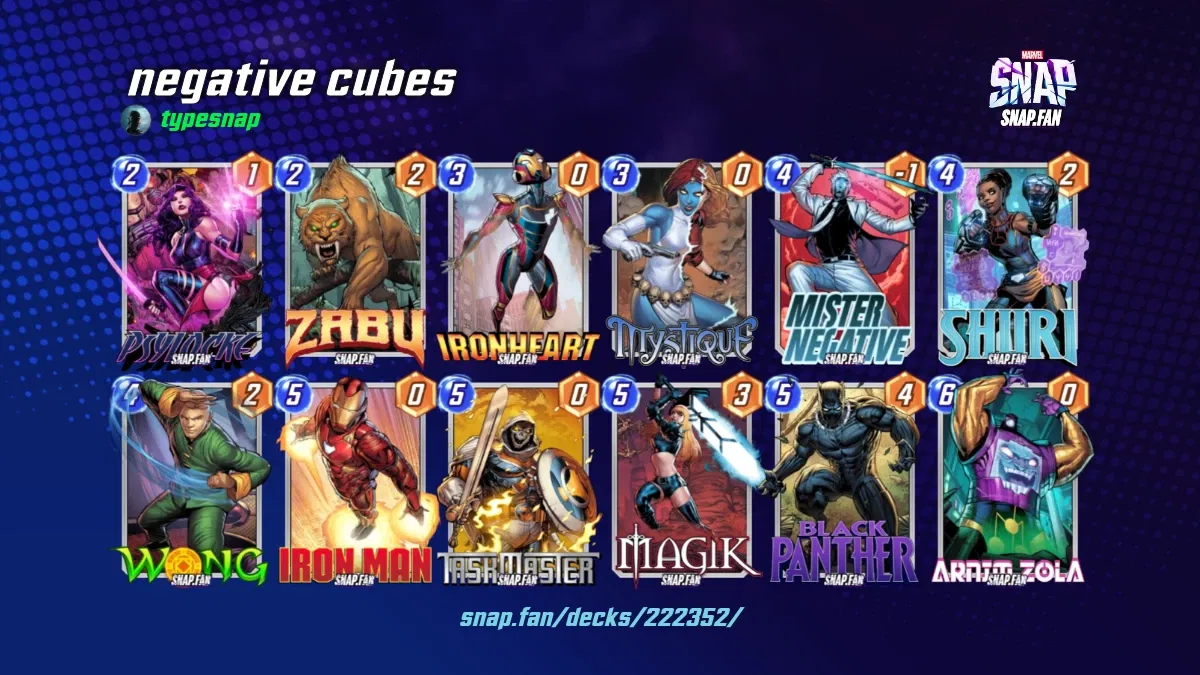 negative cubes by typesnap - Marvel Snap Decks - snap.fan