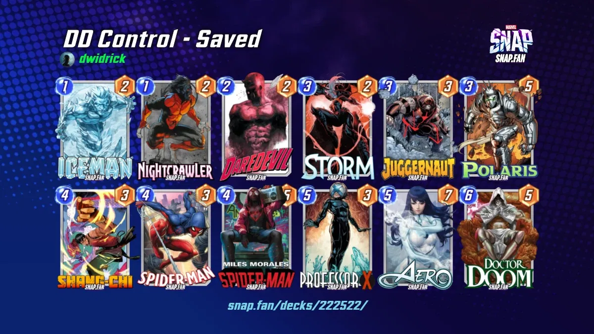 DD Control - Saved by dwidrick - Marvel Snap Decks - snap.fan