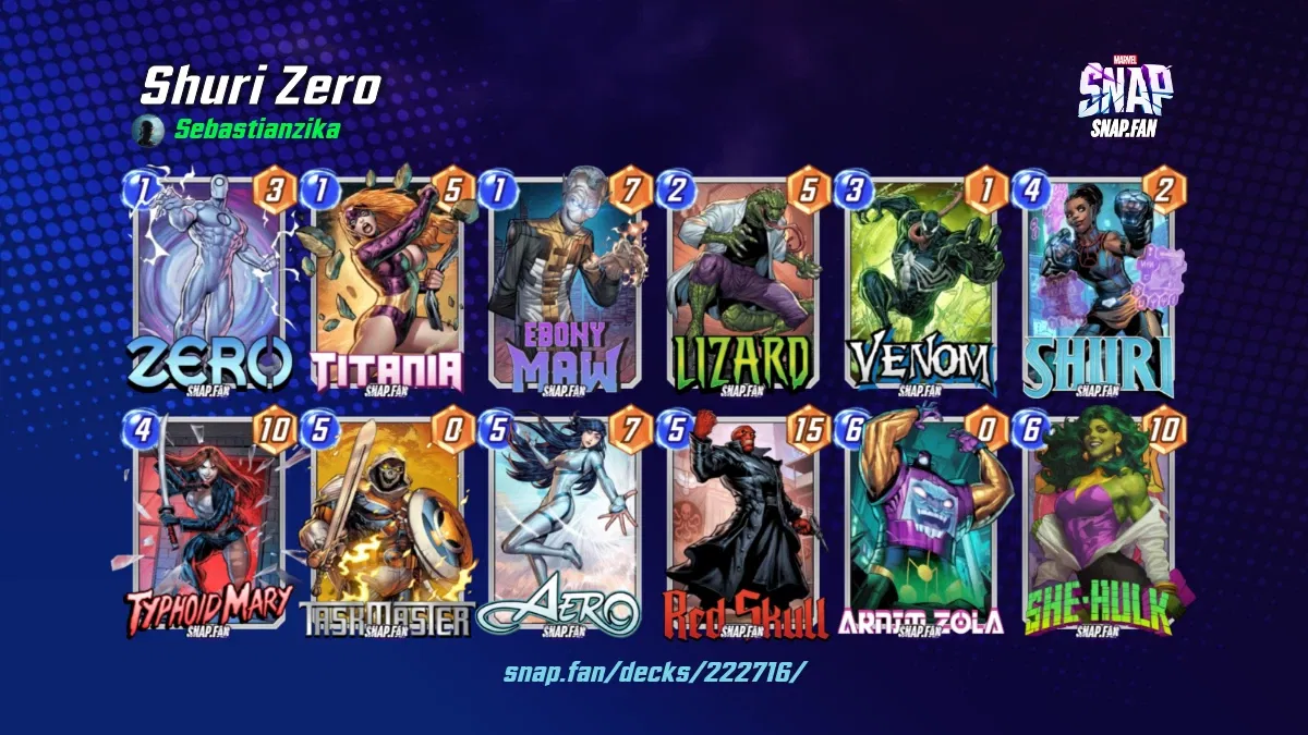 Shuri Zero by Sebastianzika - Marvel Snap Decks - snap.fan