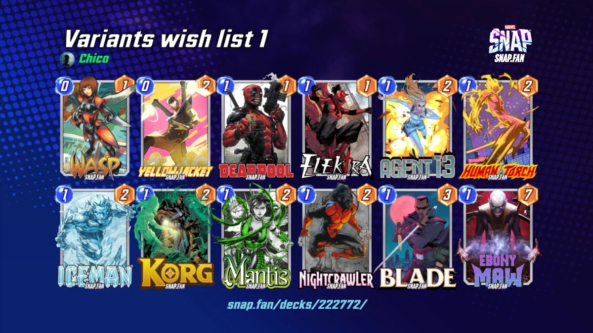 Variants wish list 1 by Chico - Marvel Snap Decks - snap.fan