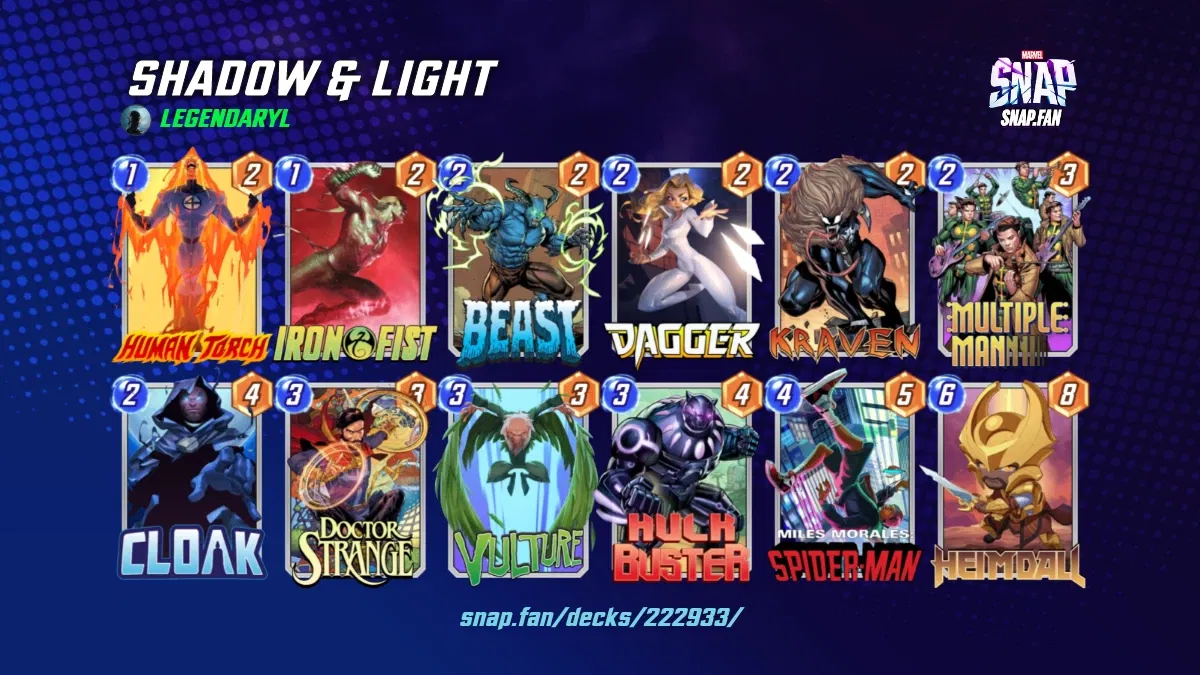 SHADOW & LIGHT by LEGENDARYL - Marvel Snap Decks - snap.fan