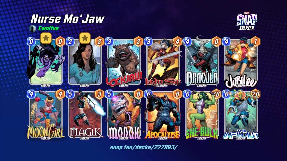 Nurse Mo'Jaw by Ewolfve - Marvel Snap Decks - snap.fan