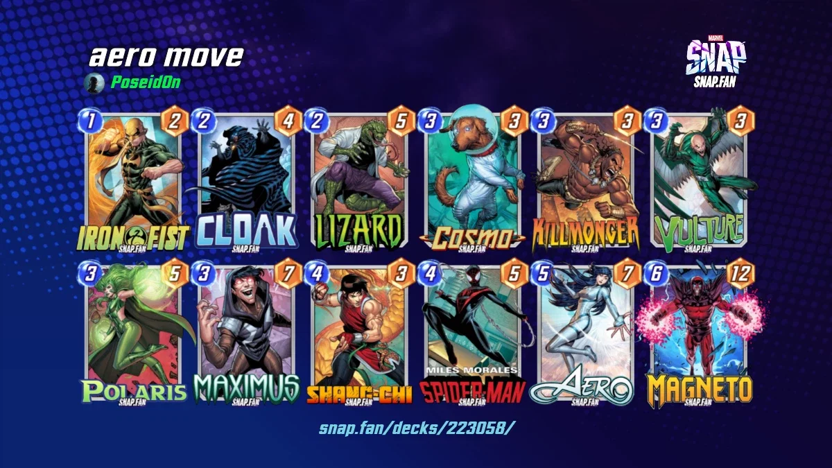 aero move by Poseid0n - Marvel Snap Decks - snap.fan