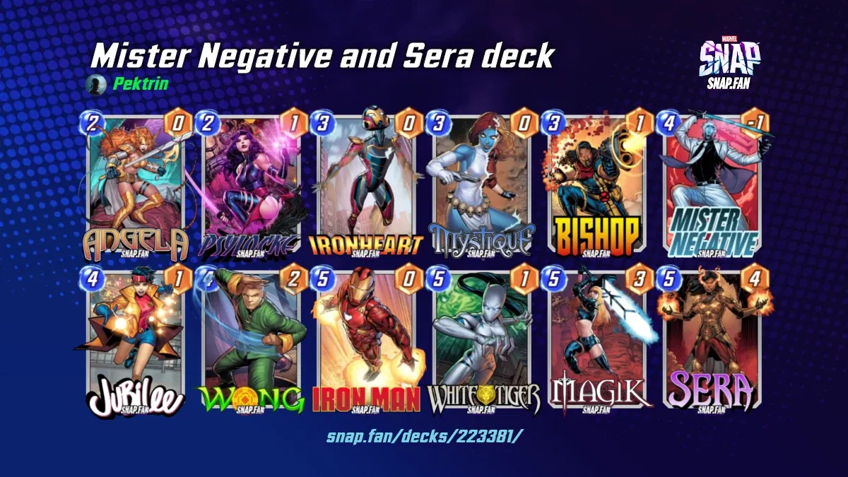 Mister Negative and Sera deck by Pektrin - Marvel Snap Decks - snap.fan