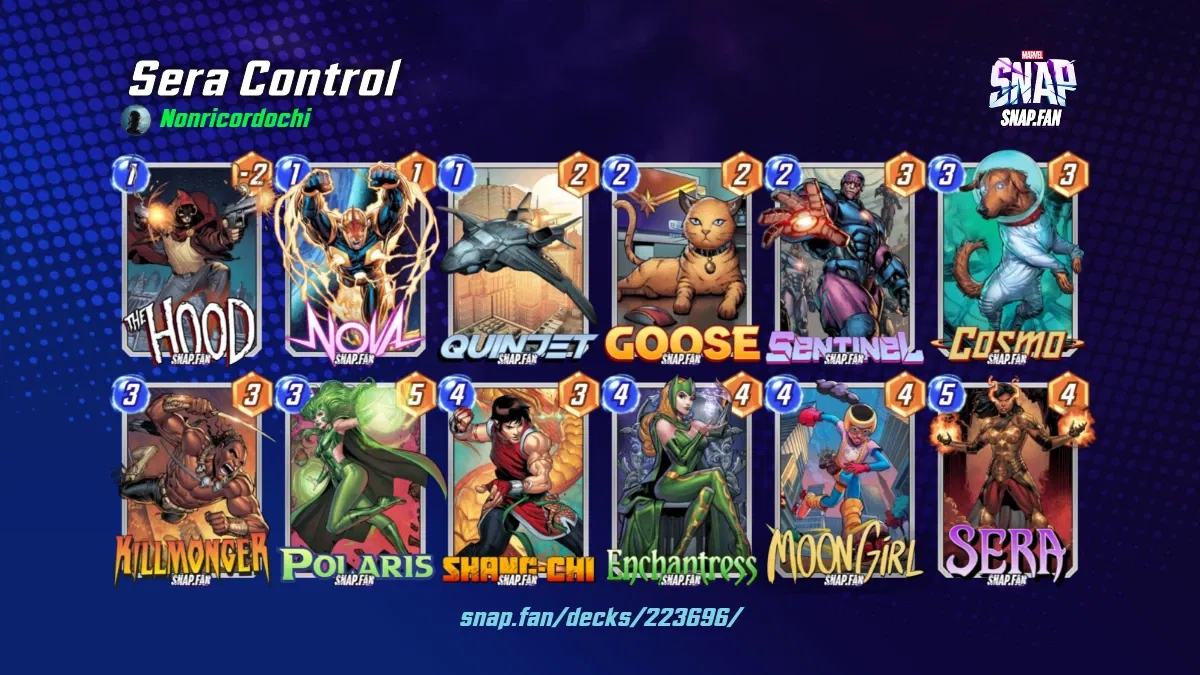 Sera Control by Nonricordochi - Marvel Snap Decks - snap.fan