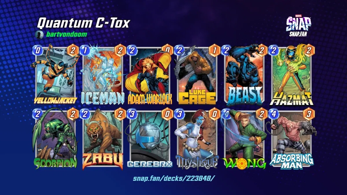 Quantum C-Tox by bartvondoom - Marvel Snap Decks - snap.fan