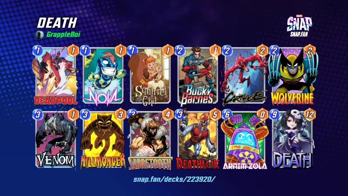 DEATH by GrappleBoi - Marvel Snap Decks - snap.fan