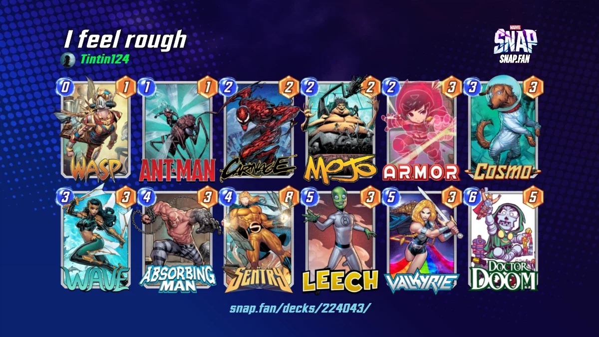 I feel rough by Tintin124 - Marvel Snap Decks - snap.fan