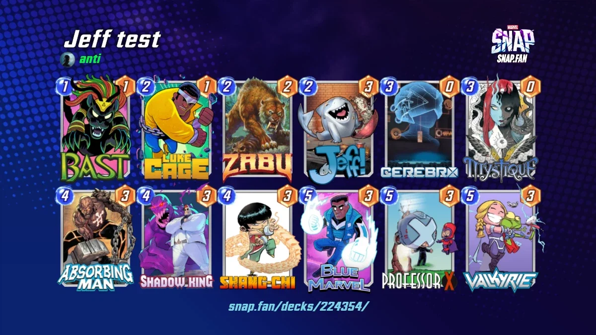 Jeff test by anti - Marvel Snap Decks - snap.fan