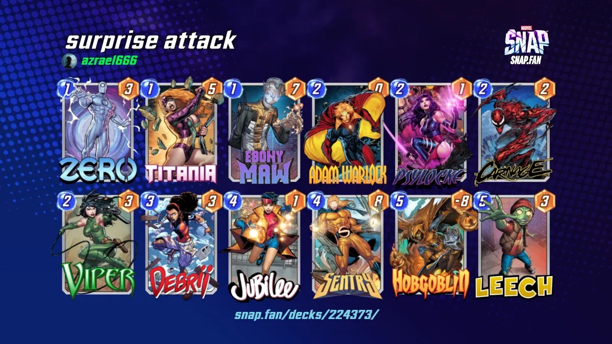 surprise attack by azrael666 - Marvel Snap Decks - snap.fan