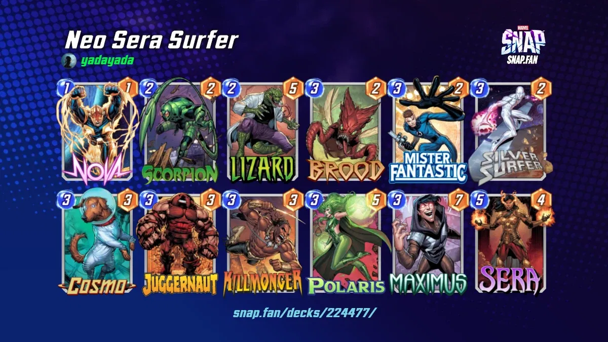 Neo Sera Surfer by yadayada - Marvel Snap Decks - snap.fan