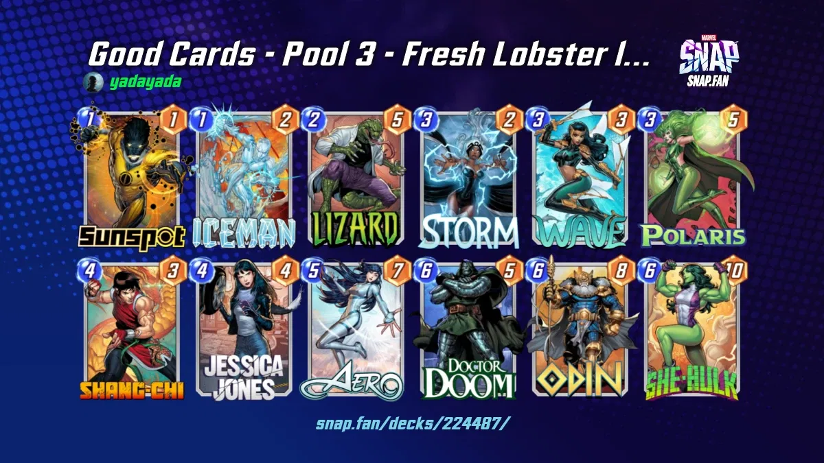 Good Cards - Pool 3 - Fresh Lobster list by yadayada - Marvel Snap ...