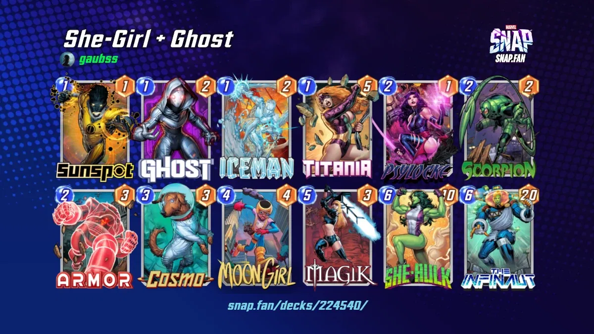 She-Girl + Ghost by gaubss - Marvel Snap Decks - snap.fan
