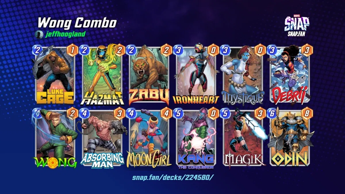Wong Combo by jeffhoogland - Marvel Snap Decks - snap.fan