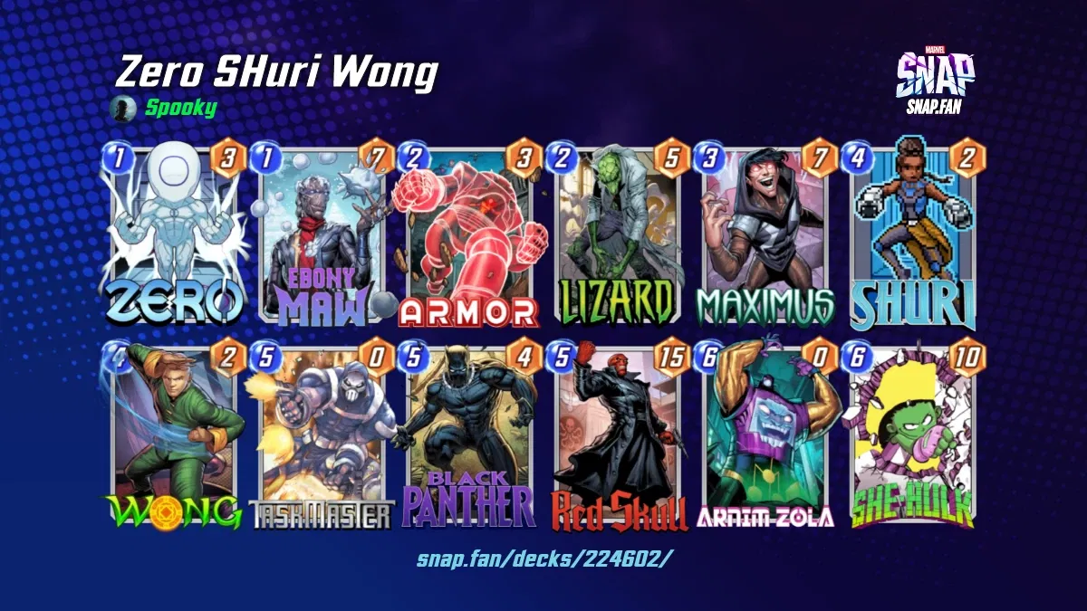 Zero SHuri Wong by Spooky - Marvel Snap Decks - snap.fan