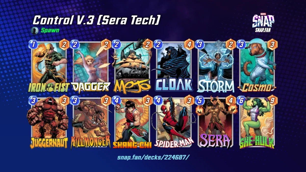 Control V.3 (Sera Tech) by Spawn - Marvel Snap Decks - snap.fan