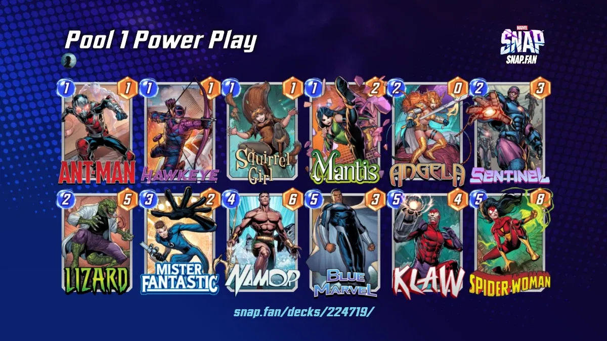 Pool 1 Power Play by None - Marvel Snap Decks - snap.fan