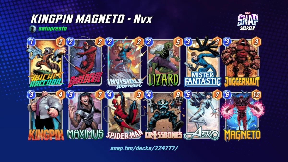 KINGPIN MAGNETO - Nvx by satupresto - Marvel Snap Decks - snap.fan
