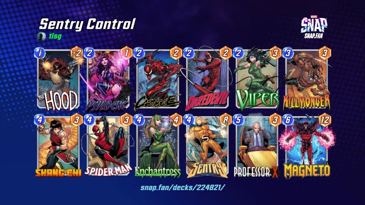 Sentry Control by tlsg - Marvel Snap Decks - snap.fan