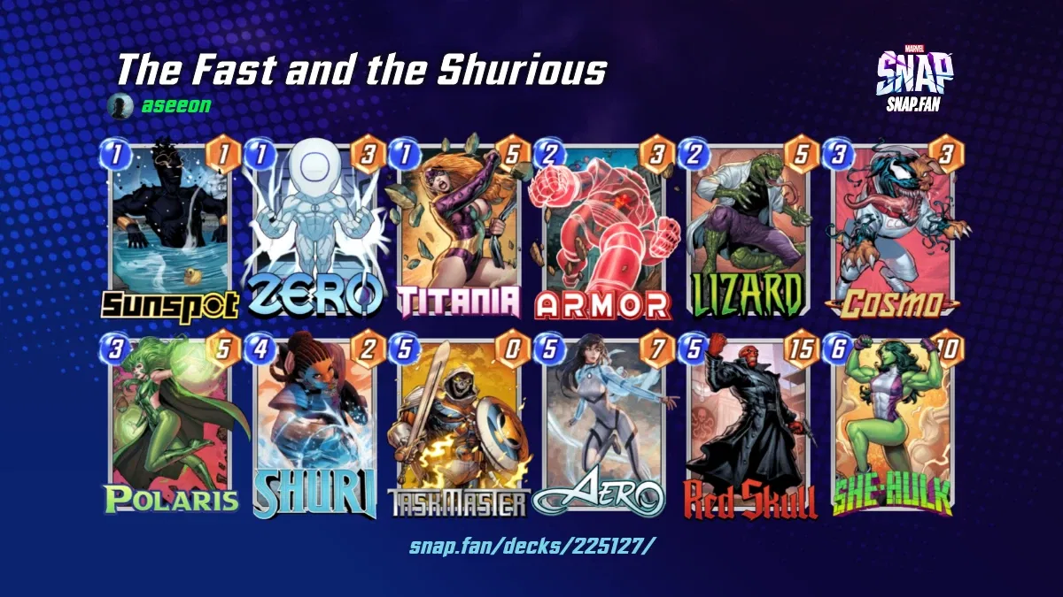 The Fast and the Shurious by aseeon - Marvel Snap Decks - snap.fan