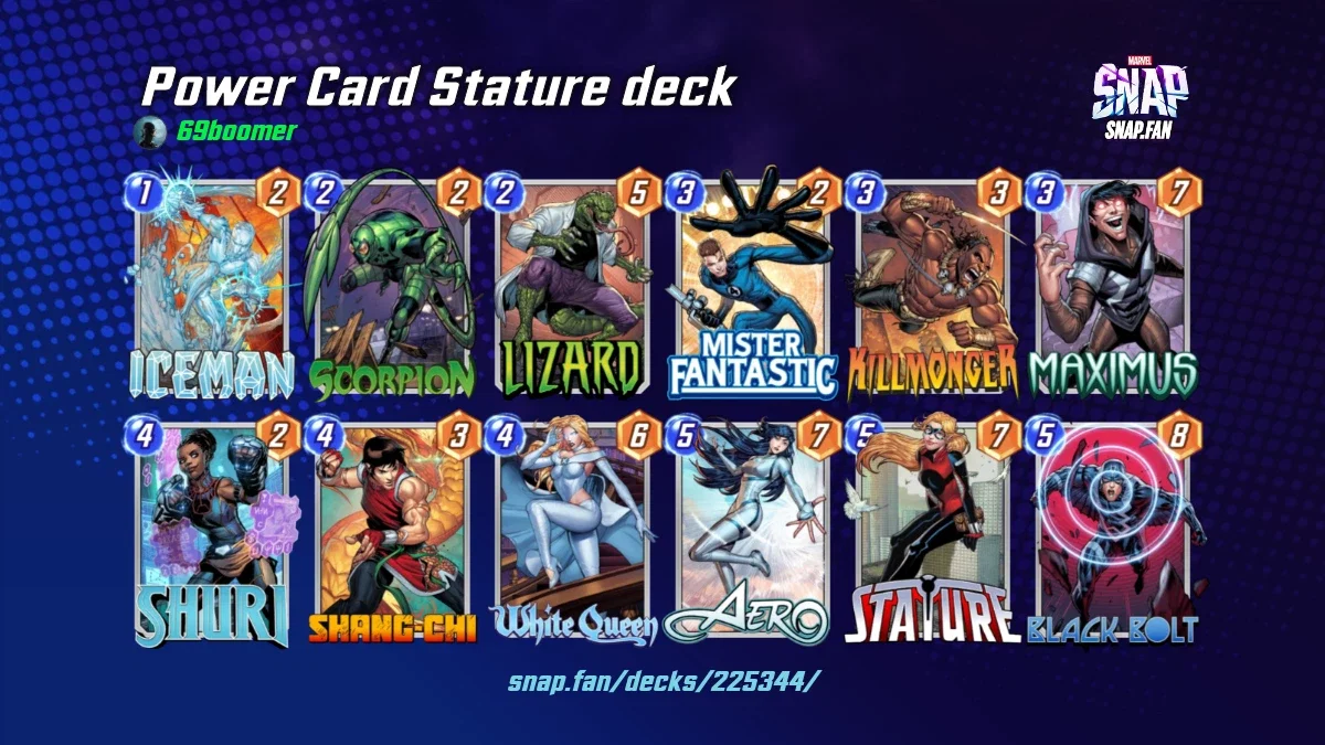 Power Card Stature deck by 69boomer - Marvel Snap Decks - snap.fan