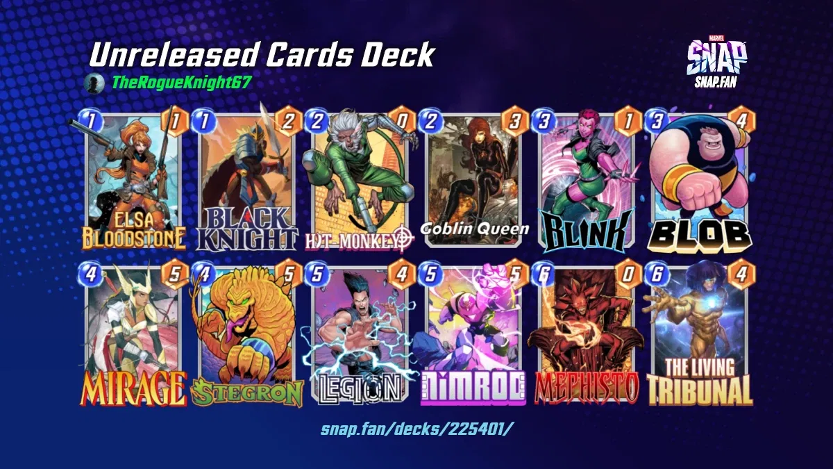 Unreleased Cards Deck by TheRogueKnight67 - Marvel Snap Decks - snap.fan