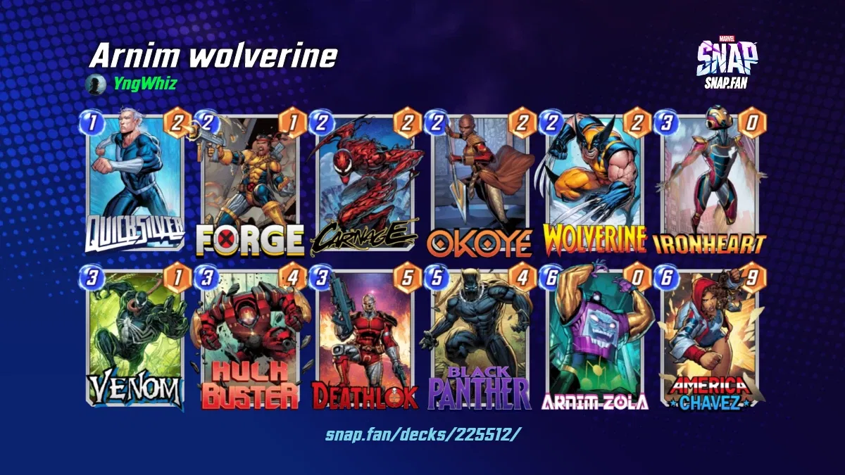 Arnim wolverine by YngWhiz - Marvel Snap Decks - snap.fan