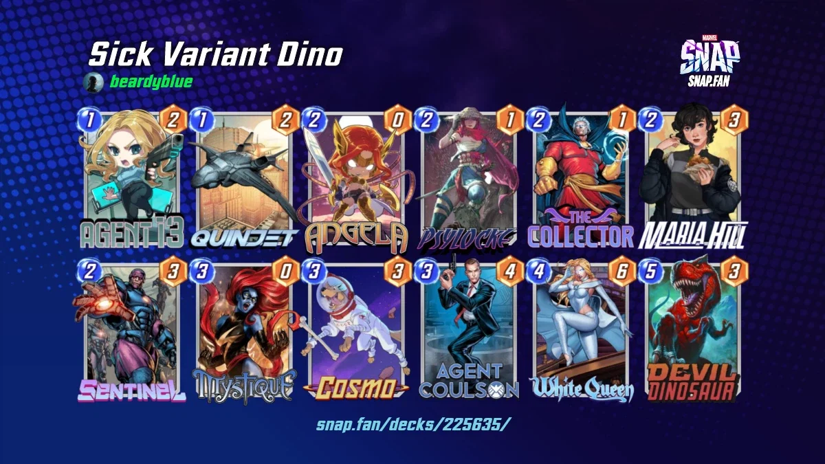 Sick Variant Dino by beardyblue - Marvel Snap Decks - snap.fan
