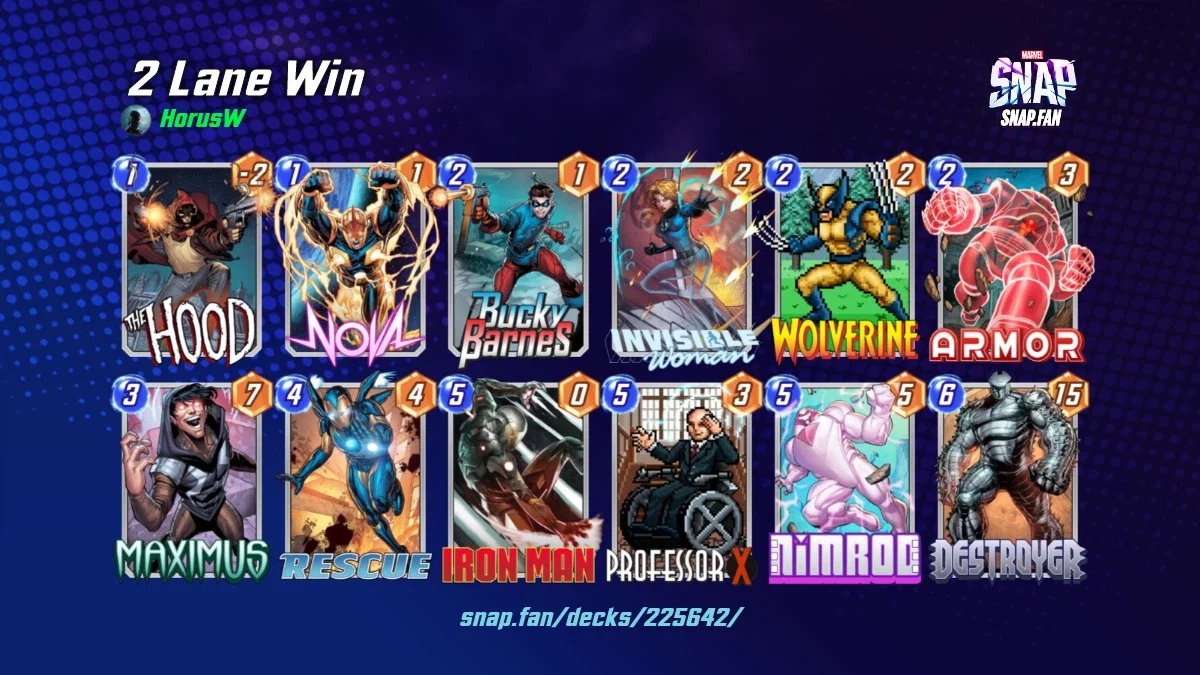 2 Lane Win by HorusW - Marvel Snap Decks - snap.fan