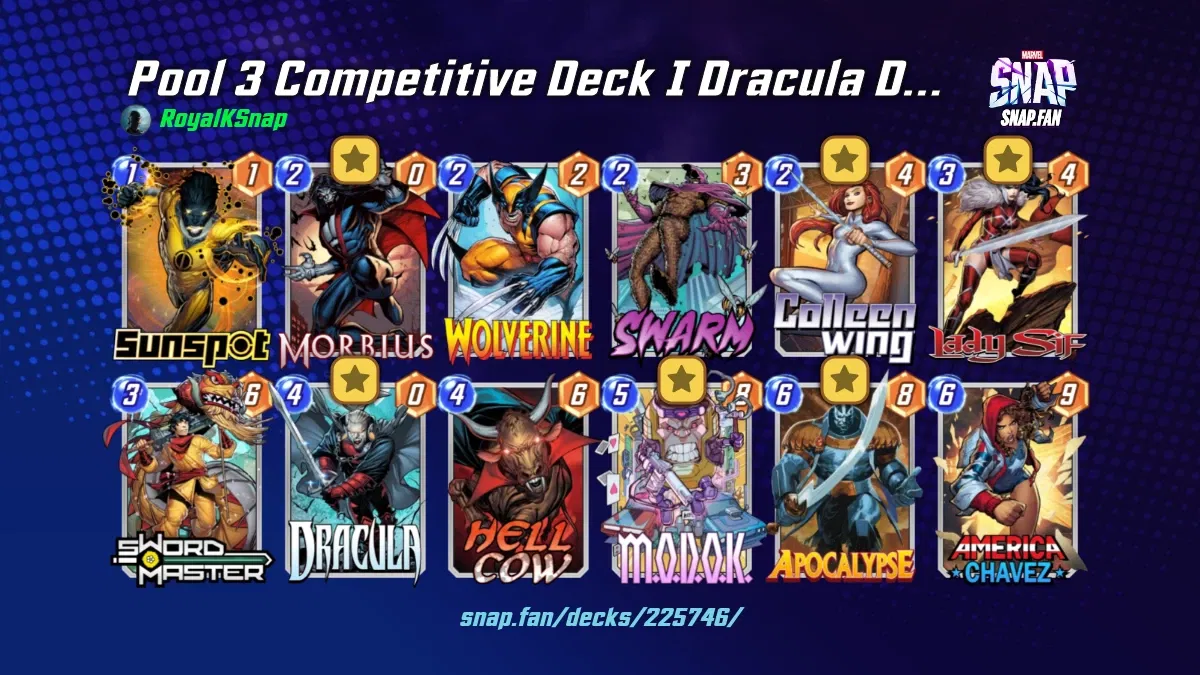 Pool 3 Competitive Deck | Dracula Discard breakdown and showcase by RoyalKSnap - Marvel Snap ...