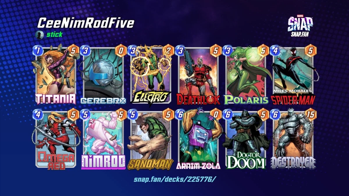 CeeNimRodFive by stick - Marvel Snap Decks - snap.fan