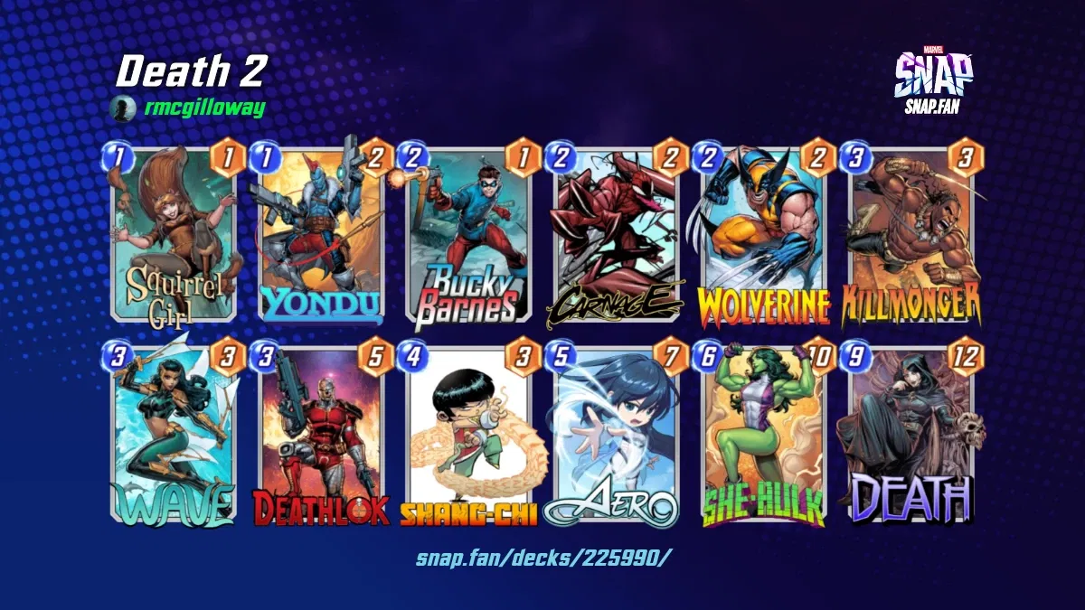 Death 2 by rmcgilloway - Marvel Snap Decks - snap.fan