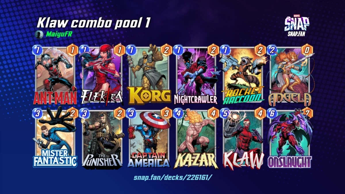 Klaw combo pool 1 by MaiyuFR - Marvel Snap Decks - snap.fan