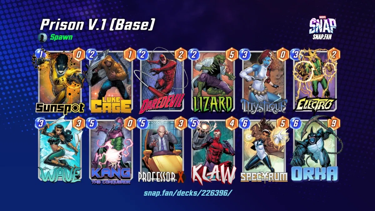 Prison V.1 (Base) by Spawn - Marvel Snap Decks - snap.fan