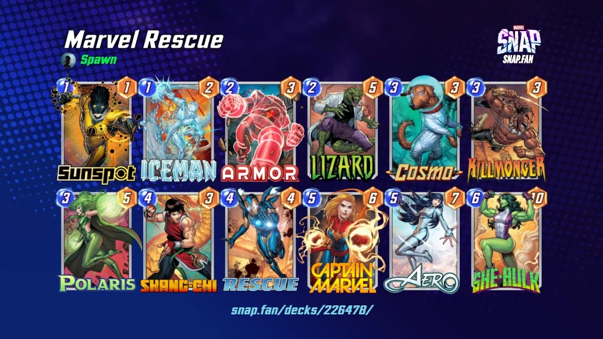 Marvel Rescue by Spawn - Marvel Snap Decks - snap.fan