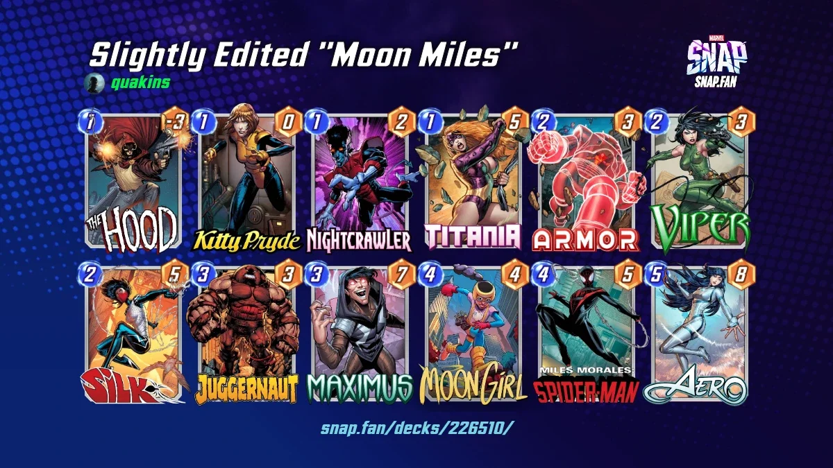 Slightly Edited "Moon Miles" by quakins - Marvel Snap Decks - snap.fan
