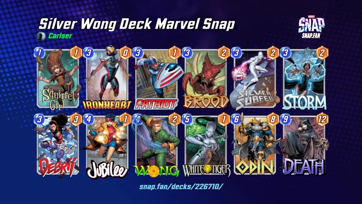 Silver Wong Deck Marvel Snap by Carlser - Marvel Snap Decks - snap.fan