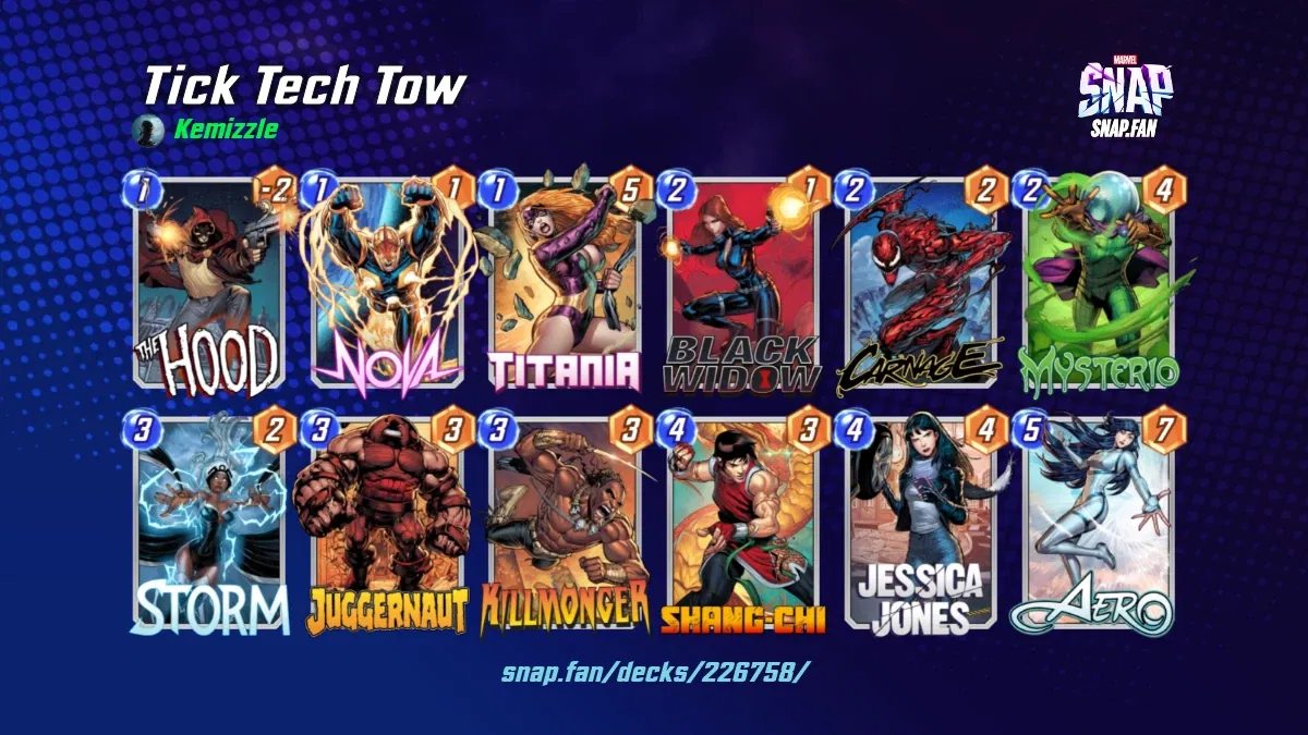 Tick Tech Tow by Kemizzle - Marvel Snap Decks - snap.fan