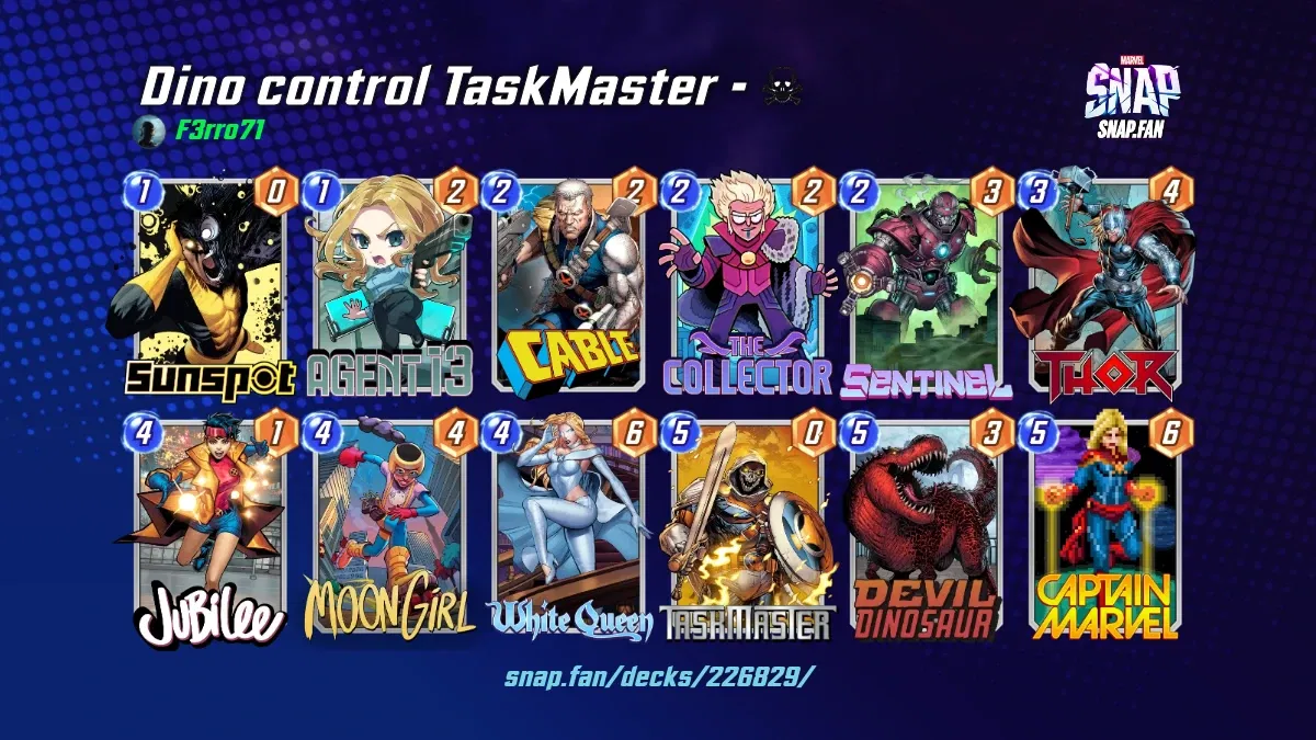 Dino control TaskMaster - ☠ by F3rro71 - Marvel Snap Decks - snap.fan