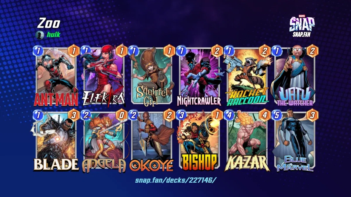 Zoo by hulk - Marvel Snap Decks - snap.fan