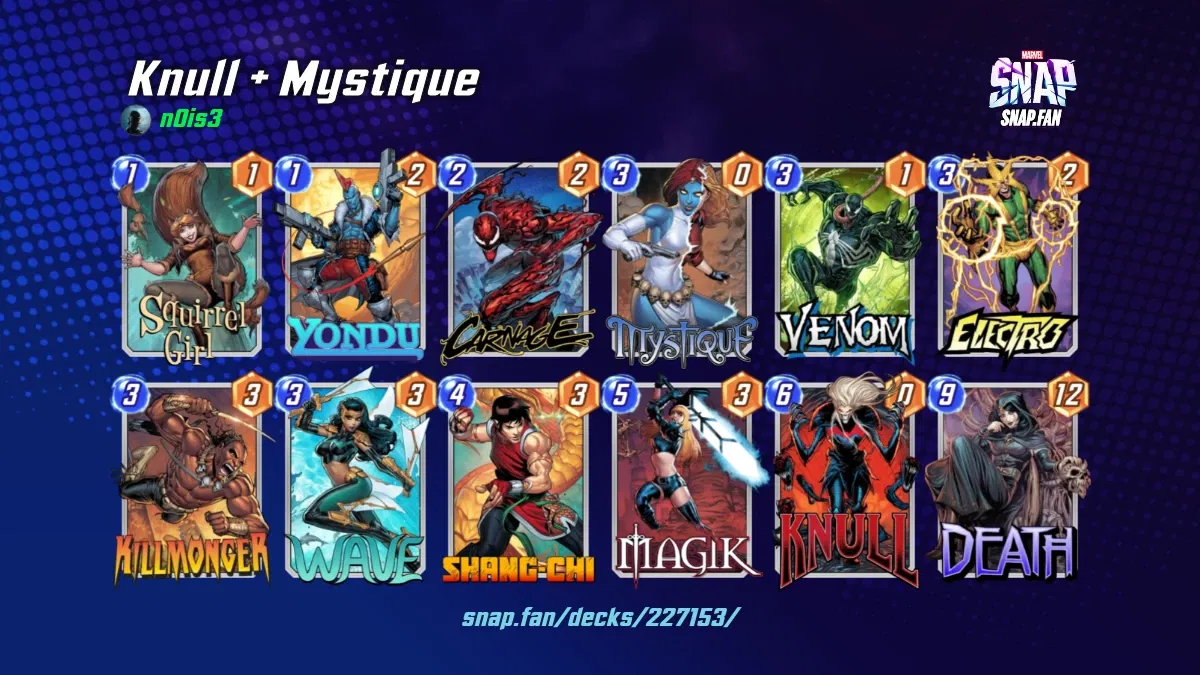 Knull + Mystique by n0is3 - Marvel Snap Decks - snap.fan