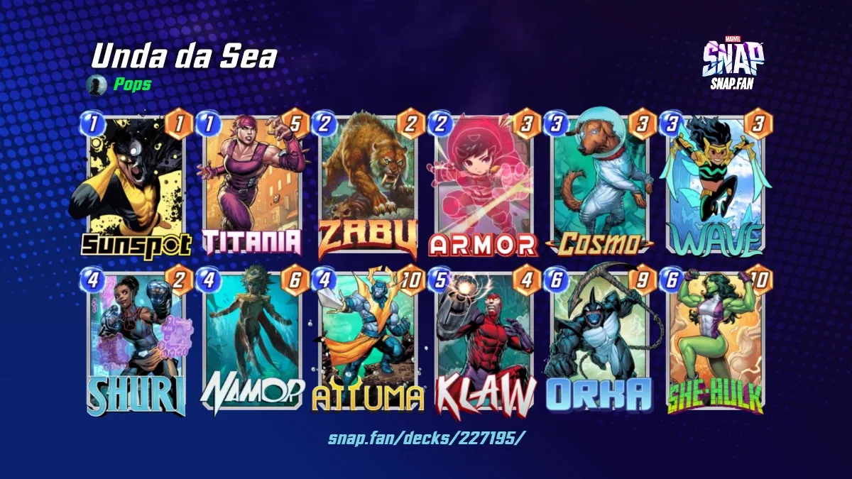 Unda da Sea by Pops - Marvel Snap Decks - snap.fan
