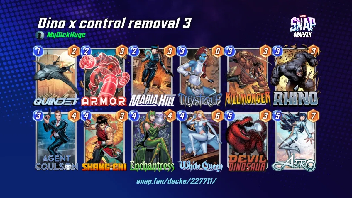 Dino x control removal 3 by MyDickHuge - Marvel Snap Decks - snap.fan