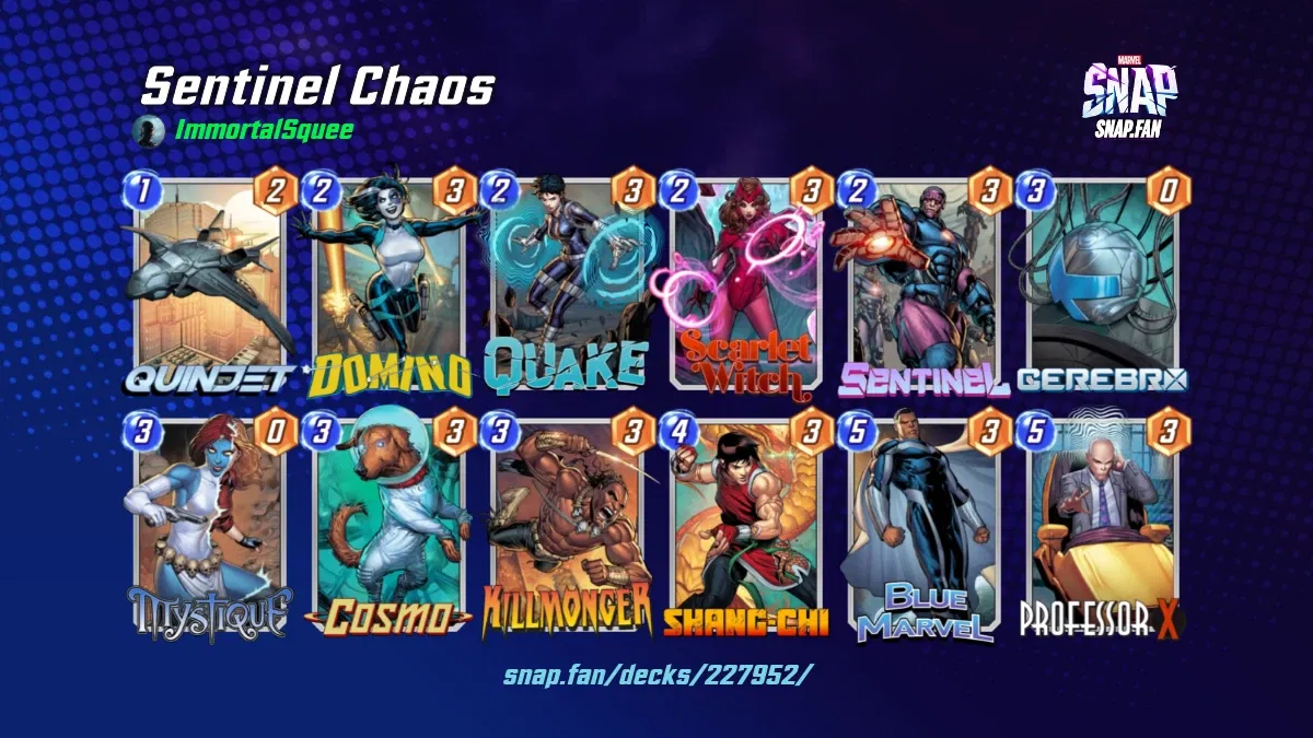 Sentinel Chaos by ImmortalSquee - Marvel Snap Decks - snap.fan