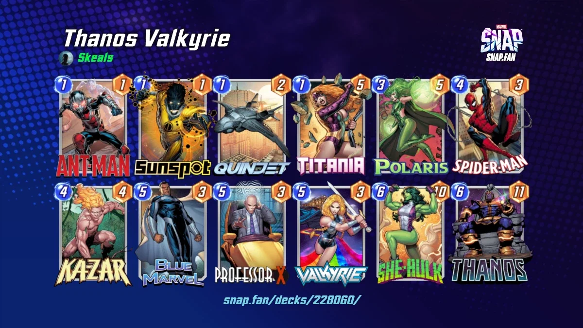 Thanos Valkyrie by Skeals - Marvel Snap Decks - snap.fan
