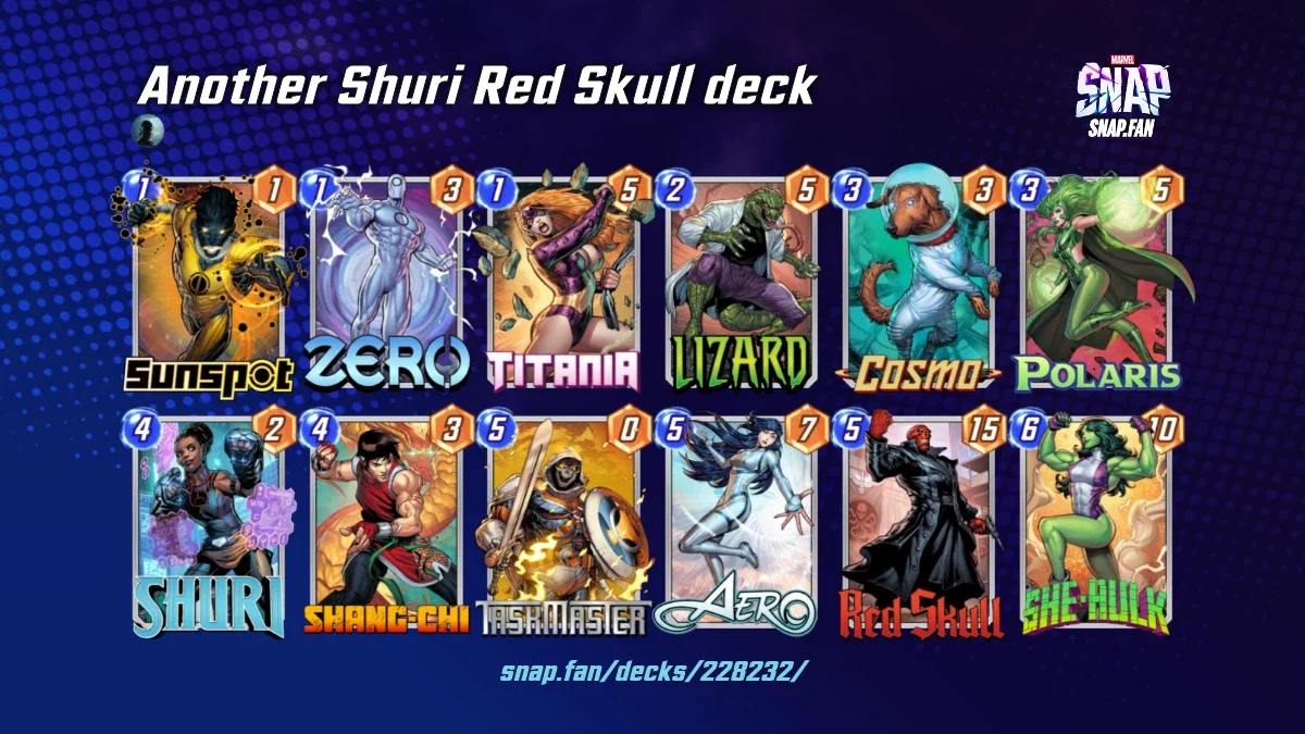 Another Shuri Red Skull deck by None - Marvel Snap Decks - snap.fan