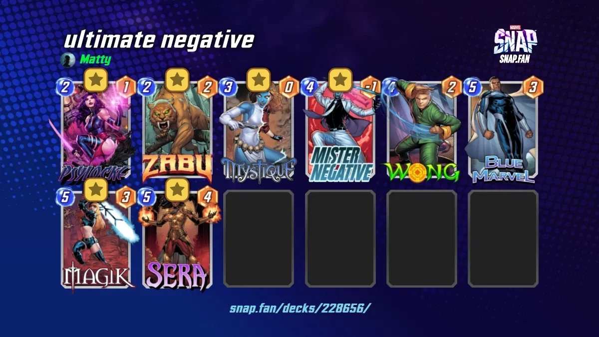 ultimate negative by Matty - Marvel Snap Decks - snap.fan