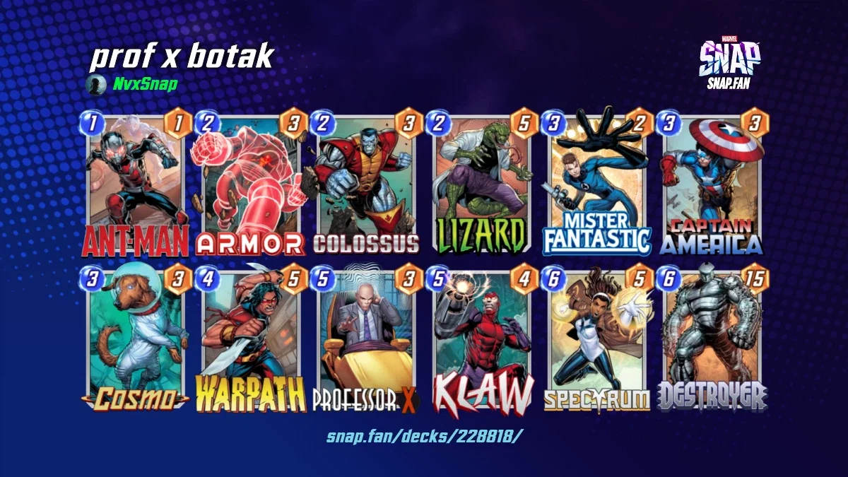 prof x botak by NvxSnap - Marvel Snap Decks - snap.fan