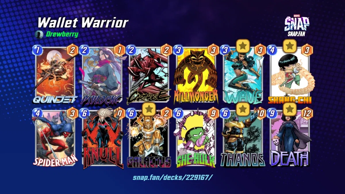 Wallet Warrior by Drewberry - Marvel Snap Decks - snap.fan